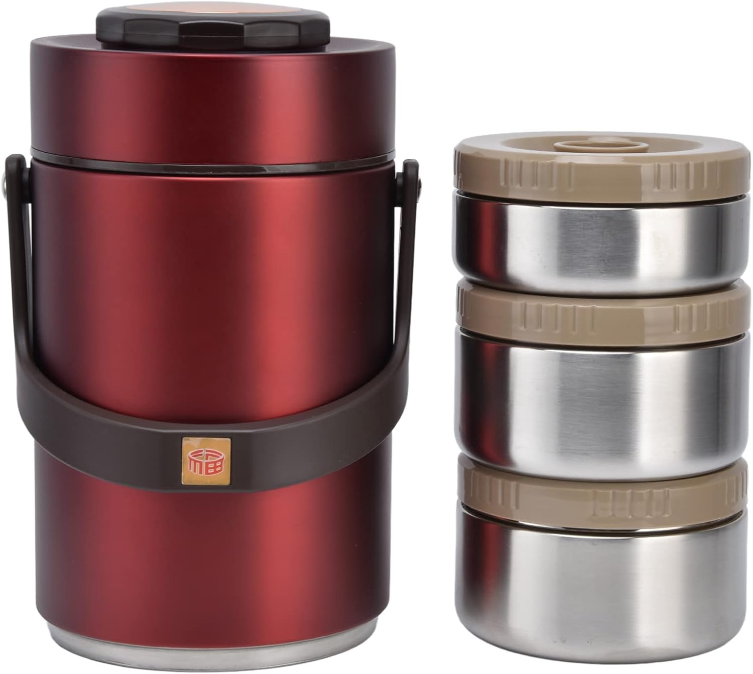 【楽天市場】真空ランチボックス、2.3L 304ステンレス鋼断熱食品3層漏れ防止断熱食品容器仕事旅行用 (赤)：Libre777