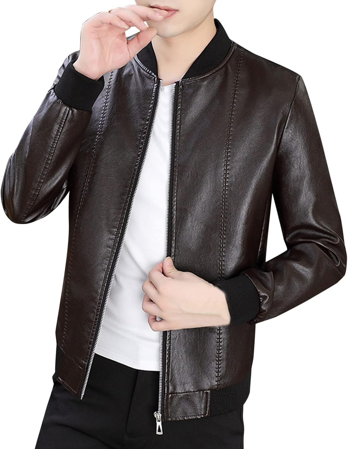 【楽天市場】レザーブルゾン メンズ バイクジャケット レザージャケット メンズ ブルゾン 革ジャン バイク ライダースジャケット 合皮ジャン フェイクレザージャンパー PUアウター 防風 防水 ...