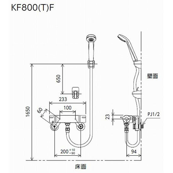 【楽天市場】KVK 浴室用 KF800F サーモスタット式シャワー（シャワー専用型）：ジュールプラス楽天市場店
