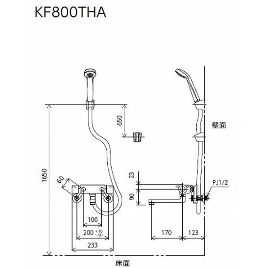 【楽天市場】KVK 浴室用 KF800THA サーモスタット式シャワー 楽締め水栓：ジュールプラス楽天市場店