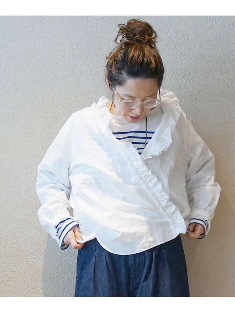 【楽天市場】《追加2》CLシャンブレー フリルブラウス journal standard luxe ジャーナルスタンダード ラックス トップス ...