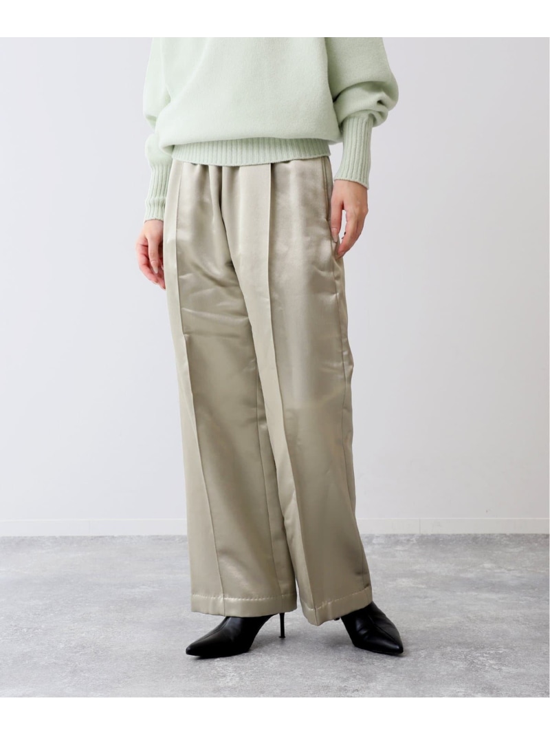 【楽天市場】【SALE／30%OFF】【POSTELEGANT/ポステレガント】 Rayon Wool Satin Wide Trouse ...