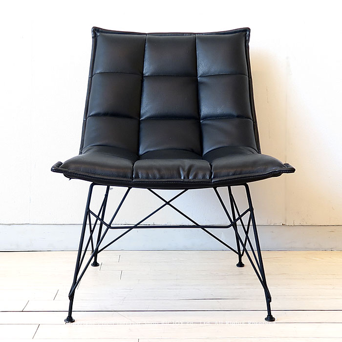 【楽天市場】パーソナルチェア ラウンジチェア 1Pソファー 1人掛けソファー ブラックPUレザーのクッション座面とすっきりしたスチール脚：JOYSTYLE coordinate