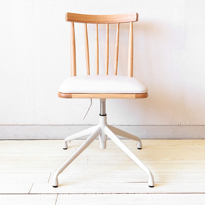 【楽天市場】回転チェア ダイニングチェア 回転式 ラウンドチェア 昇降機能 ウィンザーチェア PVCレザー デスクチェア ブラウン ナチュラル ブラック ホワイト アイアン：JOYSTYLE ...