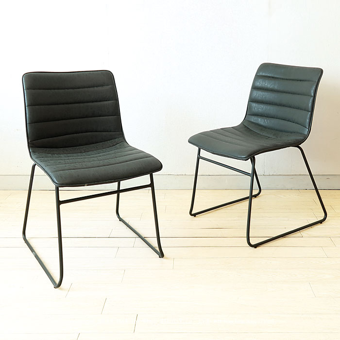 【楽天市場】ダイニングチェア 【お得な2脚セット】 インダストリアル レザー ブラックスチール 男前インテリア ヴィンテージ 無骨なデザイン：JOYSTYLE coordinate