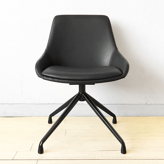 【楽天市場】回転チェア レザーチェア ダイニングチェア 回転式 ラウンドチェア ヴィンテージ風のフェイクレザー カフェテイスト ブラック キャメル：JOYSTYLE coordinate