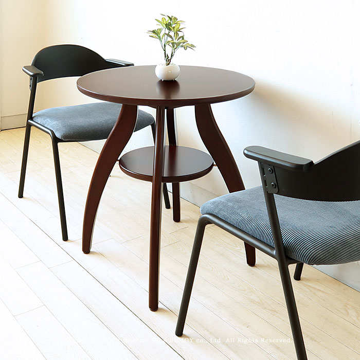 【楽天市場】ダイニングテーブル 円形ダイニングテーブル 丸テーブル 食卓 お部屋にカフェスペースをプラス 直径65cm 木製 ダークブラウン色：JOYSTYLE coordinate