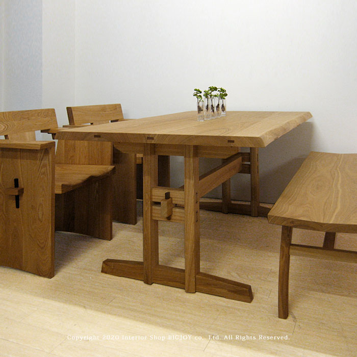 【楽天市場】シラカワ/飛騨の匠工房・ダイニングテーブル オイル仕上げ 伝統の職人技 耳付き タモ材 幅130cm 幅150cm 幅180cm ※チェア別売り：JOYSTYLE coordinate