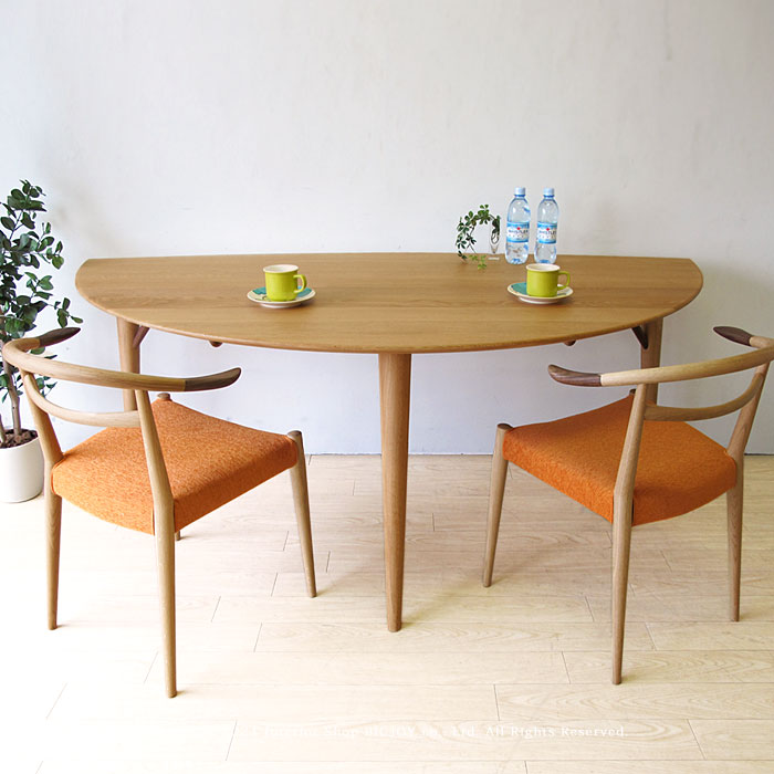 【楽天市場】【狭さを感じさせない、形の工夫。】日進木工/WhiteWood/ダイニングテーブル ※チェア別売り：JOYSTYLE coordinate