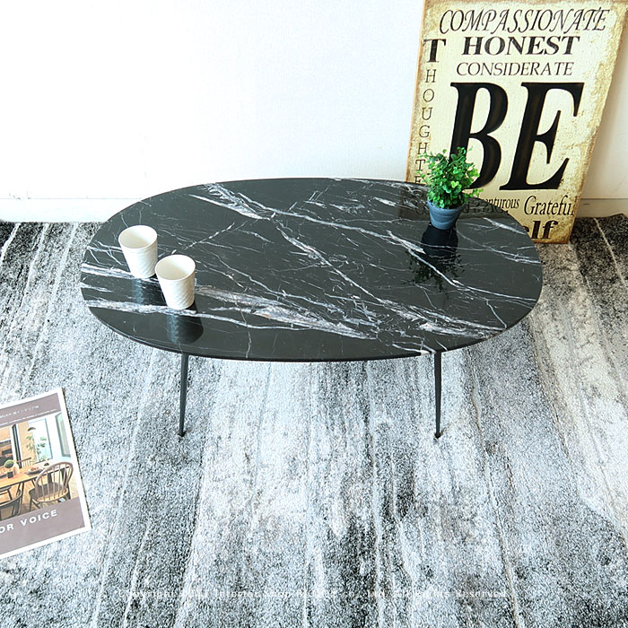 【楽天市場】ローテーブル リビングテーブル センターテーブル 大理石 幅100cm 黒大理石 スチール脚 モノトーン：JOYSTYLE coordinate