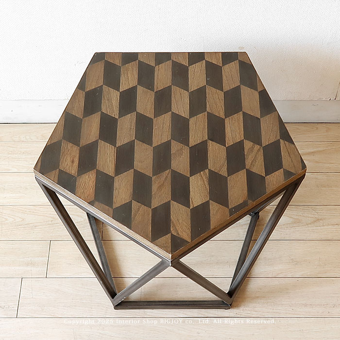 【楽天市場】アウトレット展示品処分 アントニア サイドテーブル アスプルンド ペンタゴン型 五角形 矢羽根柄 古材 ヴィンテージテイスト アンティーク加工：JOYSTYLE coordinate