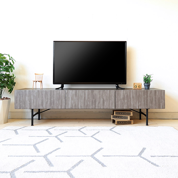 【楽天市場】テレビ台 テレビボード 幅180cm 150cm 石目調 開梱設置配送 グレー モノトーン クールモダン スチール脚 都会的なローボード：JOYSTYLE coordinate