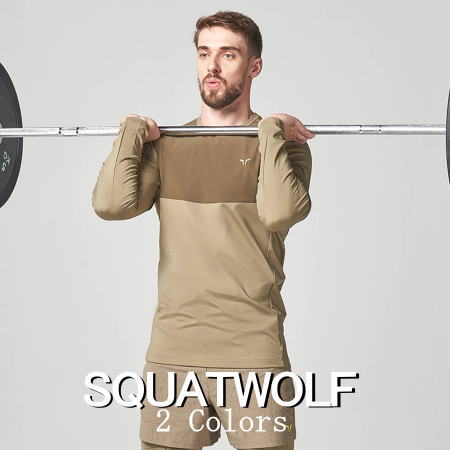 【楽天市場】SQUAT WOLF スクワットウルフ Tシャツ メンズ 大きいサイズ スポーツウェア Tシャツ メンズ 長袖 ジム 筋トレ トレーニング ストレッチ クロスフィット ...