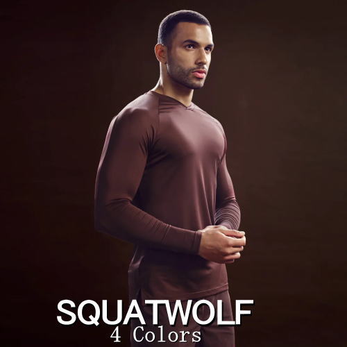 【楽天市場】SQUAT WOLF スクワットウルフ Tシャツ メンズ 大きいサイズ 海外ブランド スポーツウェア Tシャツ メンズ 長袖 ジム マッスルフィット 筋トレ Tシャツ スポーツ ...