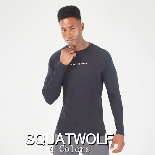 【楽天市場】SQUAT WOLF スクワットウルフ Tシャツ メンズ 大きいサイズ 海外ブランド スポーツウェア Tシャツ メンズ 長袖 ジム マッスルフィット 筋トレ Tシャツ ジップ ...