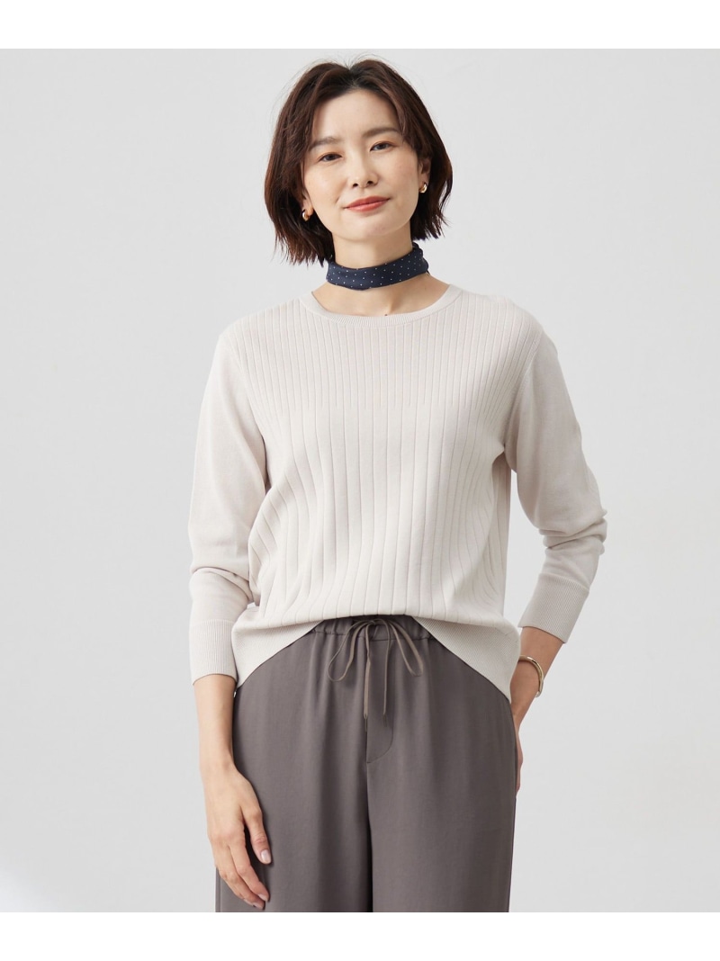 【楽天市場】【洗える】Cotton Acetate ストライプ ニット プルオーバー J.PRESS LADIES L ジェイプレス トップス ...