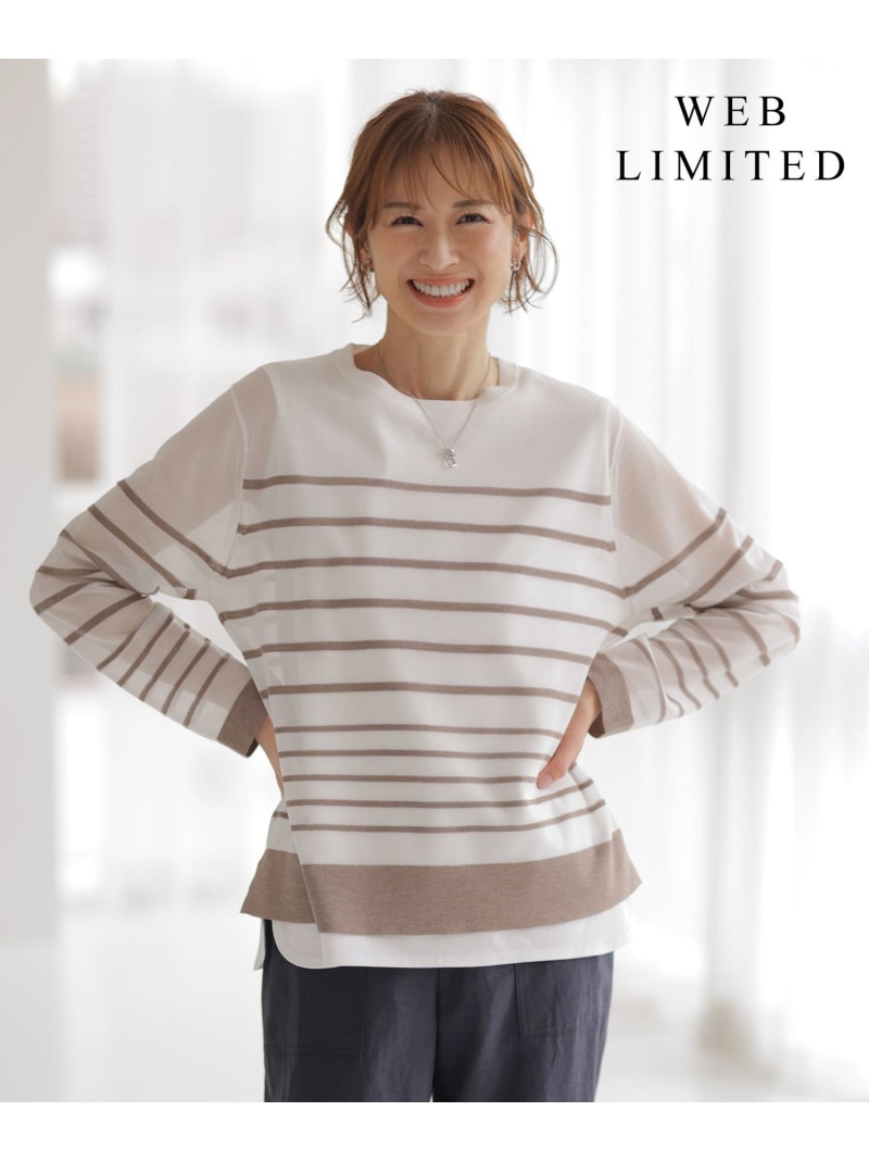 【楽天市場】【SALE／40%OFF】【WEB限定・洗える】Vis/Peスパーク シアー ボーダー ニット J.PRESS LADIES L ジェイプレス トップス ニット ブルー ホワイト ...