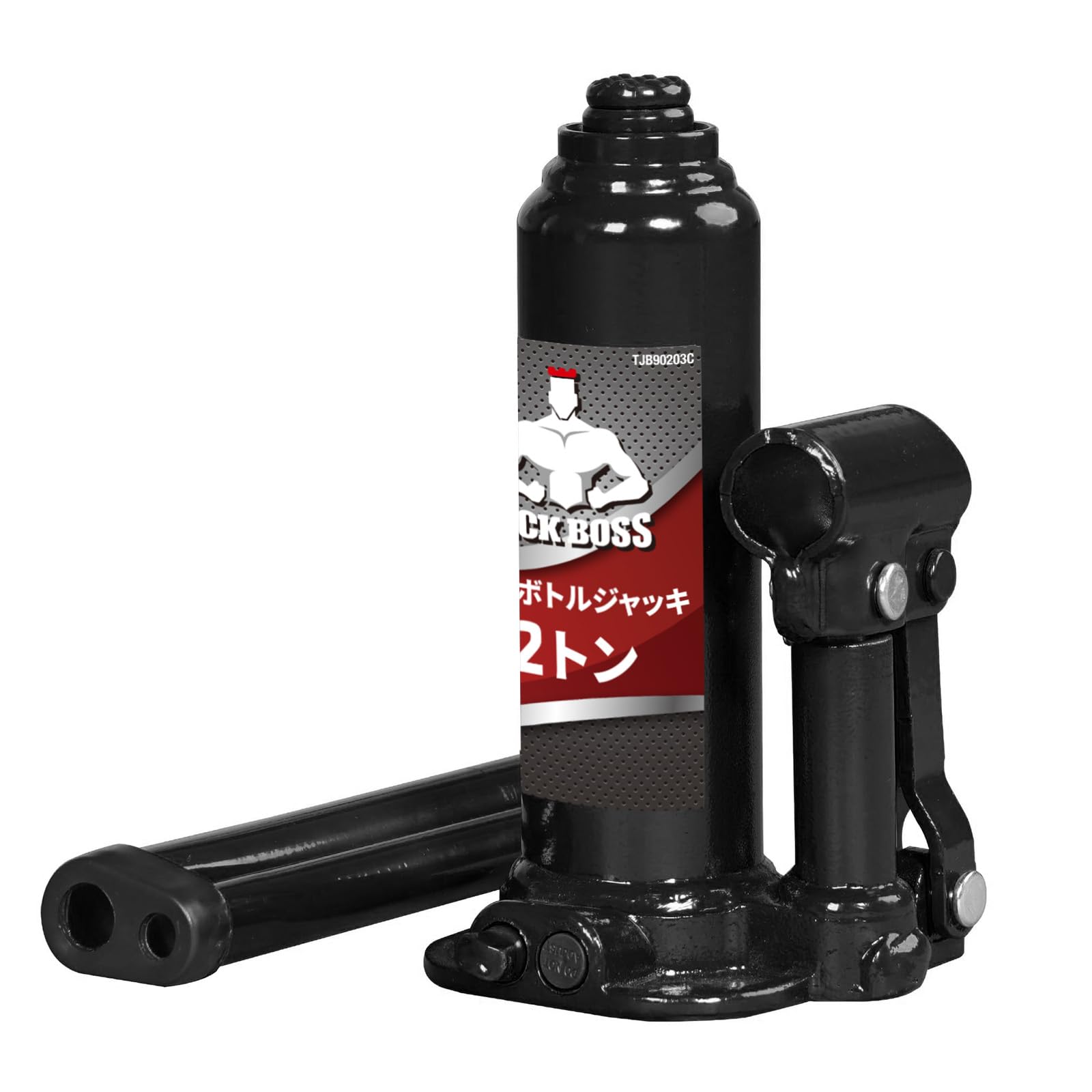 【楽天市場】ボトルジャッキ 2t 横方向にも使える 油圧 最低位175mm/最高位338mm 車用 スチール製 荷重2トン ジャッキアップ 軽量 持ち運び 車用 車整備 タイヤ交換 ブラック ...