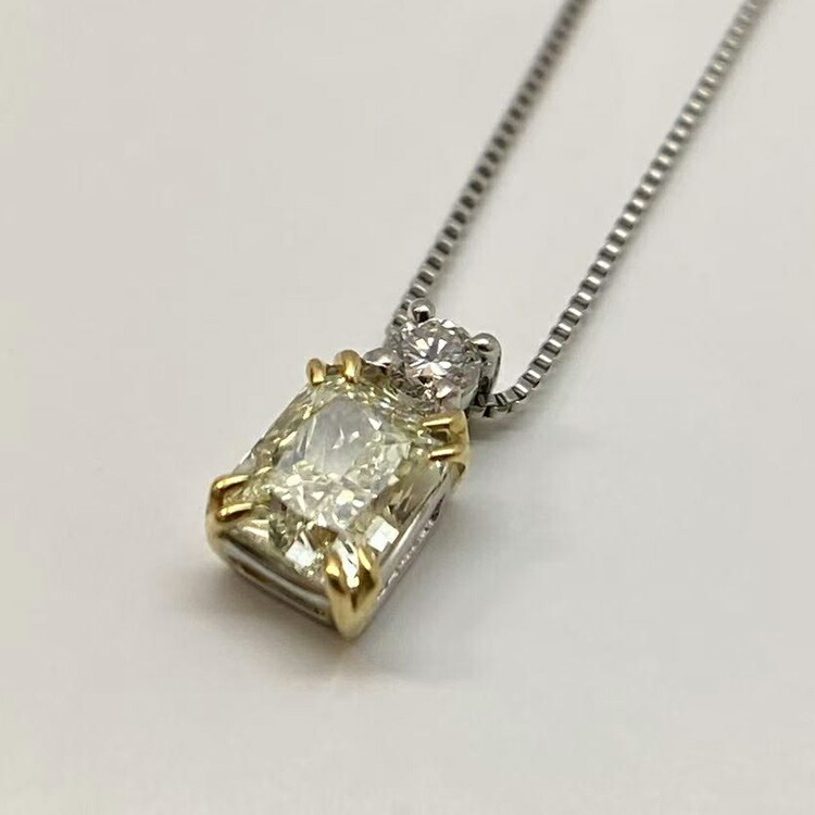【楽天市場】【SALE中】在庫限りのお得な商品 スパークリング ダイヤモンド 1.097ct ペンダント ネックレス Pt900 K18 ベネチアンチェーン Pt850 約45cm イエロー ...