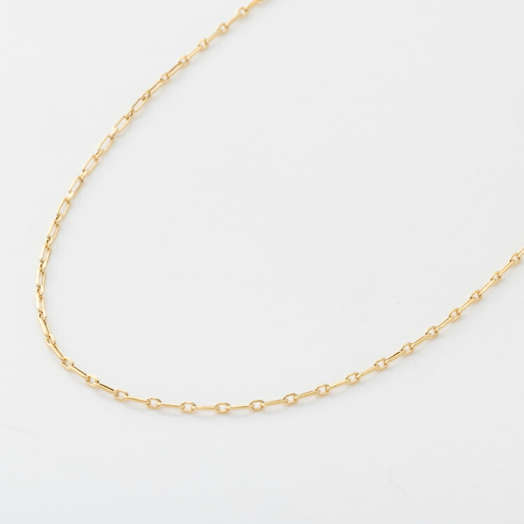 【楽天市場】【約40cm】 ペーパークリップ K18 YG 中空 小豆 ショート＆ロング チェーン 幅約1.7mm 18金 デザイン チェーン ネックレス 050 メンズ レディース ...