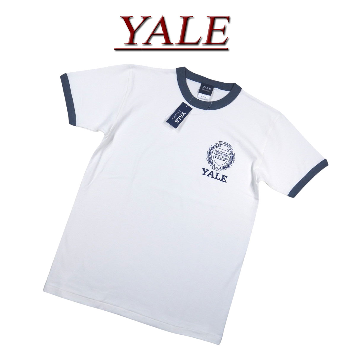 【楽天市場】【3サイズ】 jg191 新品 YALE イエール大学 カレッジプリント 半袖 リンガーTシャツ YALE-078 メンズ YALE UNIVERSITY S/S COLLEGE ...