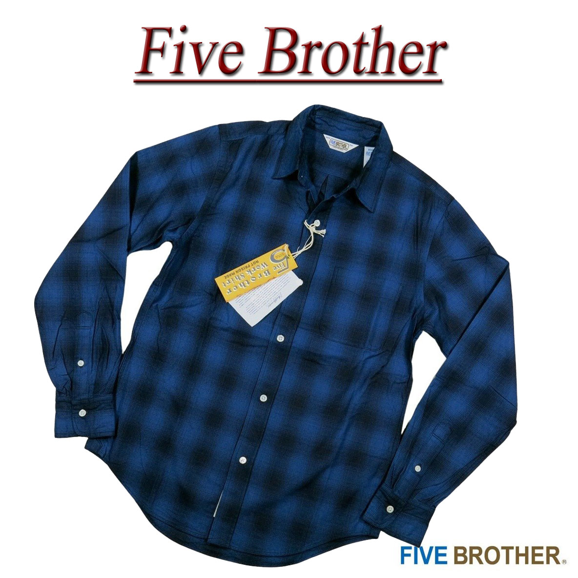 【楽天市場】【4サイズ】 jg401 新品 FIVE BROTHER × SHUTTLE NOTES コラボ 日本製 長袖 オンブレチェック ...