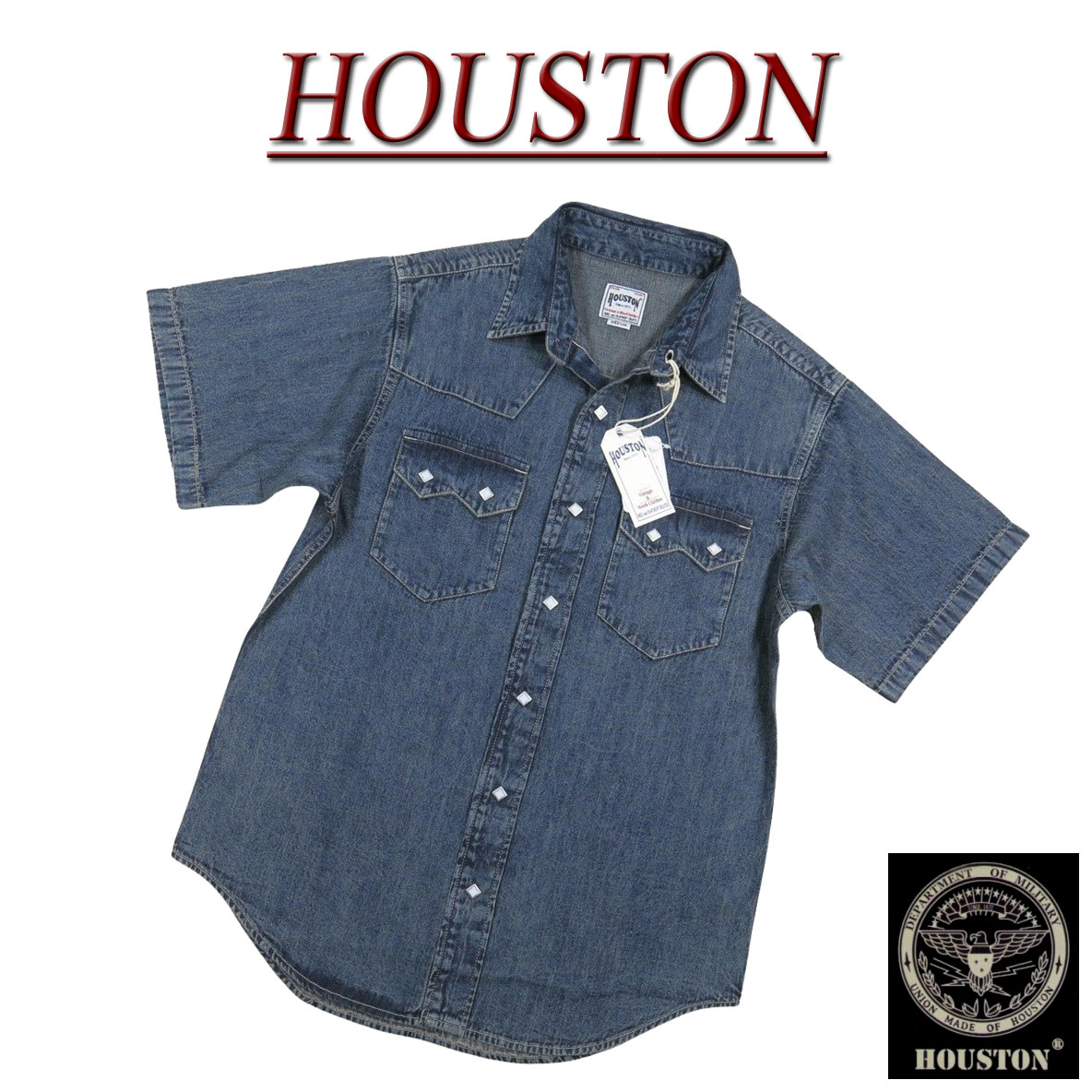 【楽天市場】【6/16再入荷! 2025春夏 4サイズ】 jh721 新品 HOUSTON ビンテージウォッシュ ショートホーンタイプ 半袖 ...