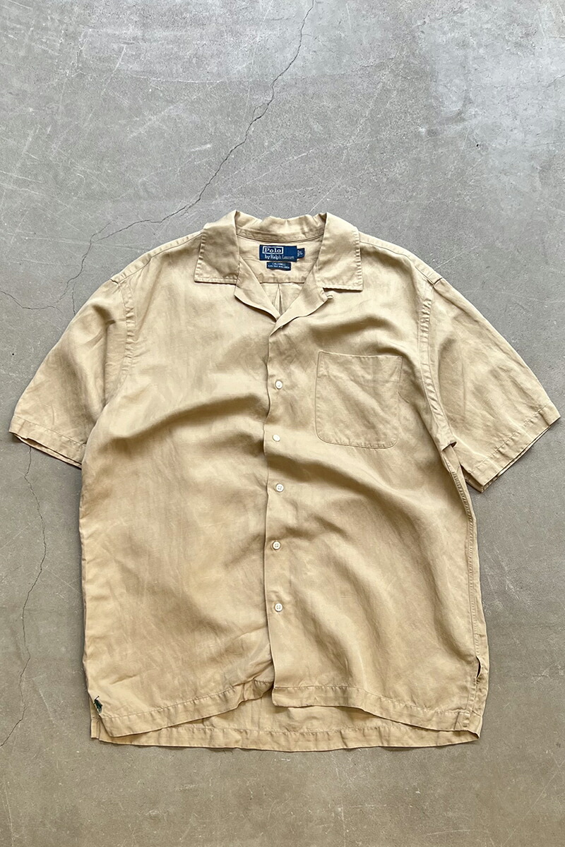 【楽天市場】【中古】POLO BY RALPH LAUREN (ポロ バイ ラルフ ローレン) 90'S S/S CALDWELL SILK LINEN SHIRT 90年代 半袖 ...