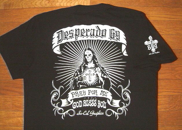 【楽天市場】【DESPERADO 69 デスペラード69】 ヘビーオンス コットン生地 メキシカン チカーノ柄 半袖 Tシャツ ≪JESUS ...