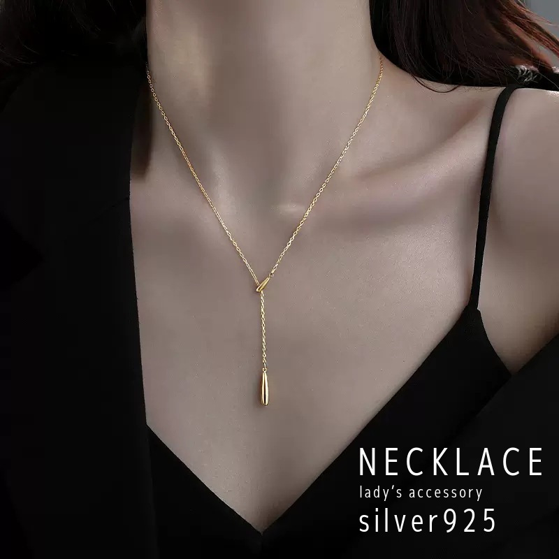 【楽天市場】ネックレス ラリエット ドロップ しずく型 金属アレルギー対応 シルバー925 ゴールド レディース アクセサリー 普段使い おしゃれ：Juns Store 楽天市場店
