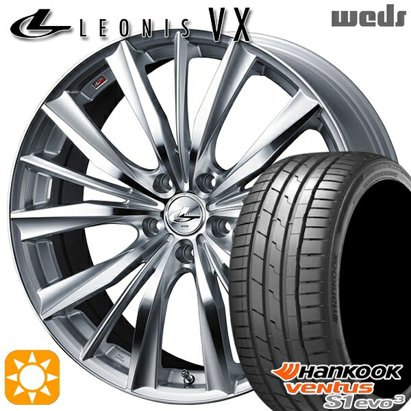 【楽天市場】【取付対象】225/35R19 88Y XL ハンコック veNtus S1 evo3 K127 Weds レオニス VX HSMC (ハイパーシルバー ミラーカット) 19インチ ...