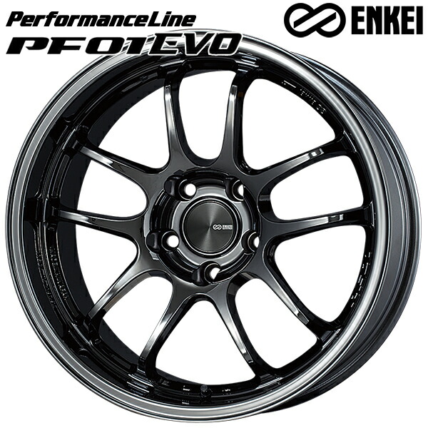 【楽天市場】18インチ 9.5J 5H112 +45 ENKEI エンケイ パフォーマンスライン PF01 EVO SBK アルミホイール単品 4本（1台分）送料無料 ：格安タイヤホイール ...