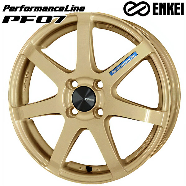 【楽天市場】15インチ 5.0J 4H100 +45 ENKEI エンケイ パフォーマンスライン PF07 ゴールド アルミホイール単品 1本 4本以上送料無料 ：格安タイヤホイールジャストパーツ