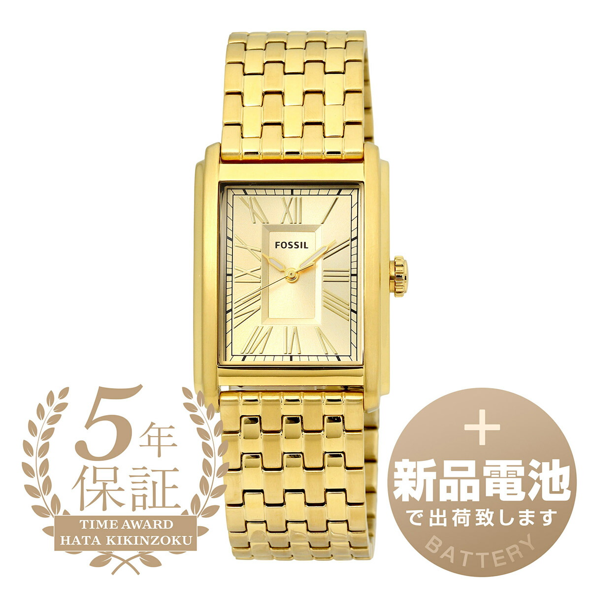 【楽天市場】【新品電池で安心出荷】 フォッシル キャラウェイ 腕時計 FOSSIL CARRAWAY FS6009 ゴールド メンズ ブランド ...