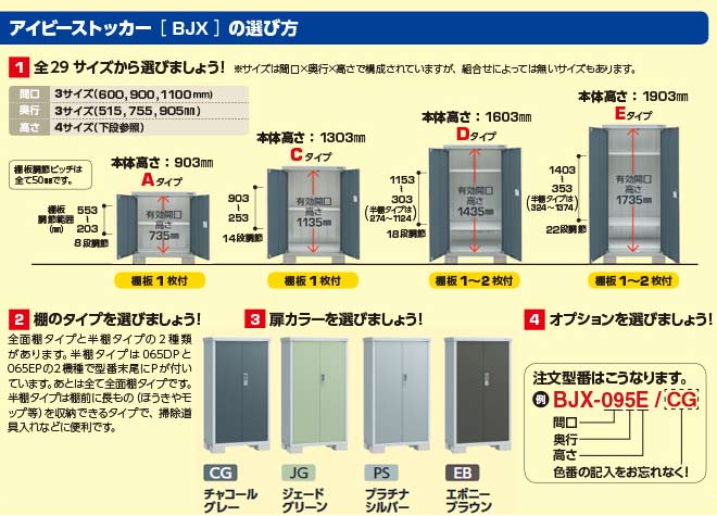 【楽天市場】[BJX-095D] アイビーストッカー ドア型収納庫 BJXタイプ イナバ 物置 全面棚タイプ 屋根タイプ：標準型 耐荷重タイプ：一般型 【送料無料】【大型重量品につき特別配送 ...