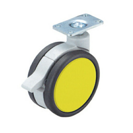 【楽天市場】ハイロジック 26336 フレスコキャスター75mm プレート・ストップ付 イエロー 【品番：26336】：住設プロ 楽天市場店