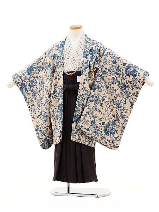 【楽天市場】七五三レンタル 男の子 X532 ベージュブルーフラワー×デニム調 5歳 男の子 レンタル 袴セット 男児 753 フルセット 着物 子ども きものレンタル 七五三レンタル 羽織 ...