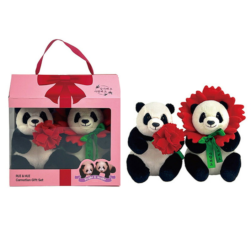 【楽天市場】【数量限定】 エバーランド 公式商品 ルイバオ フイバオ カーネーション ぬいぐるみ SET ( プーバオ FUBAO 双子の妹 ...