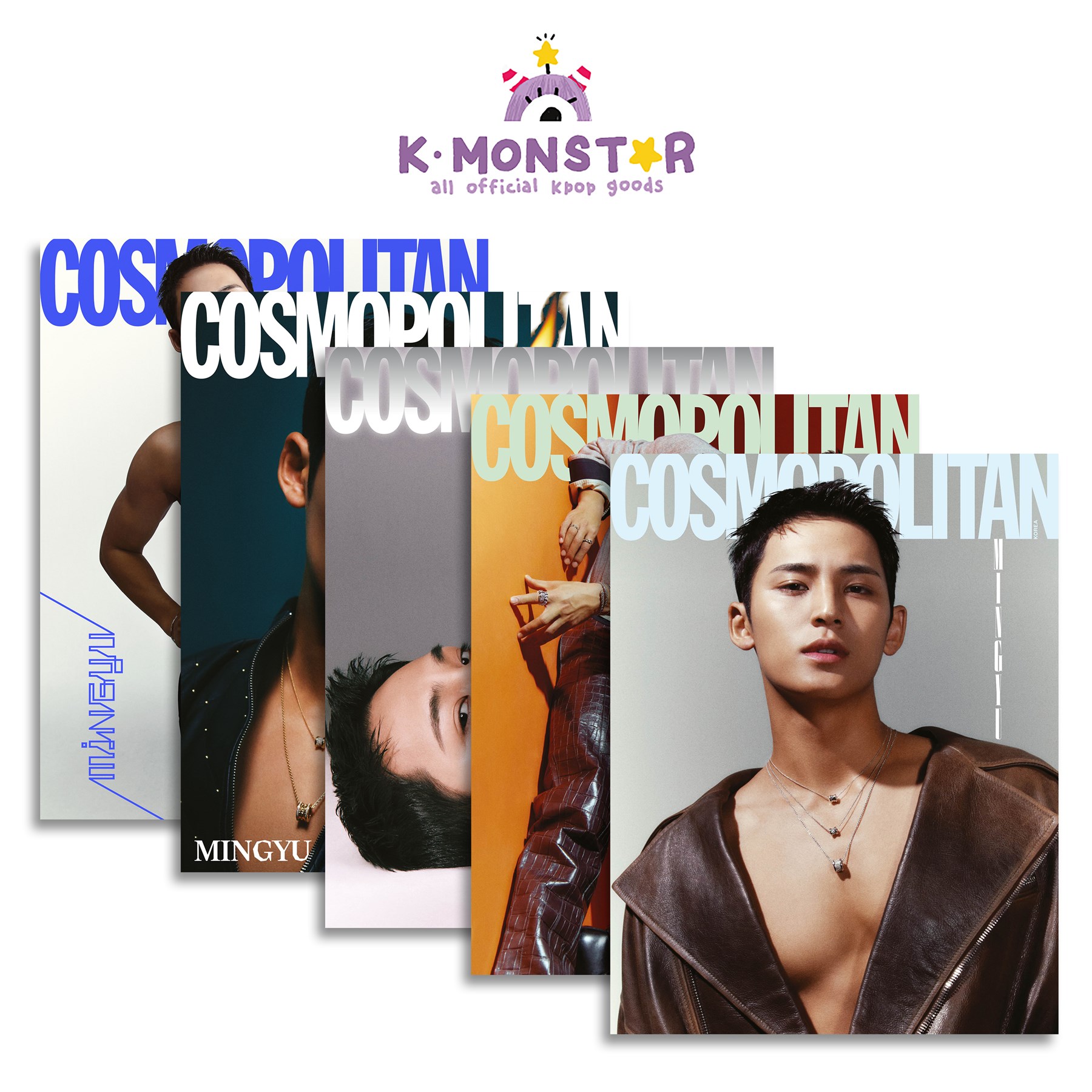 【楽天市場】[特典][当店特典][和訳付き]COSMOPOLITAN 2023年 12月号 MINGYU COVER 5種 SET ...