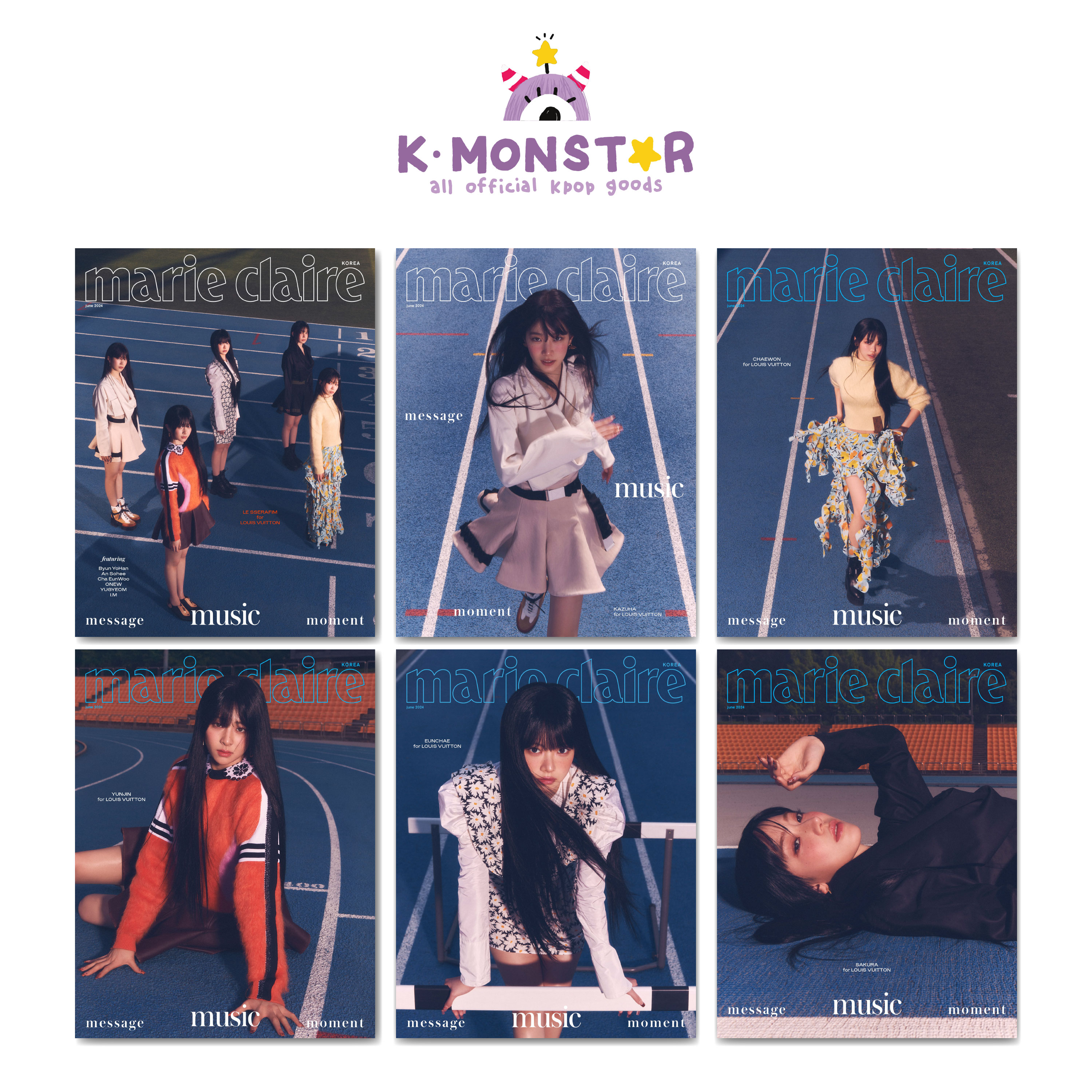 【楽天市場】[和訳付き][当店特典] marie claire KOREA 2024年 6月号 LE SSERAFIM 6種 LE SSERAFIM CHA EUNWOO 韓国雑誌 ...