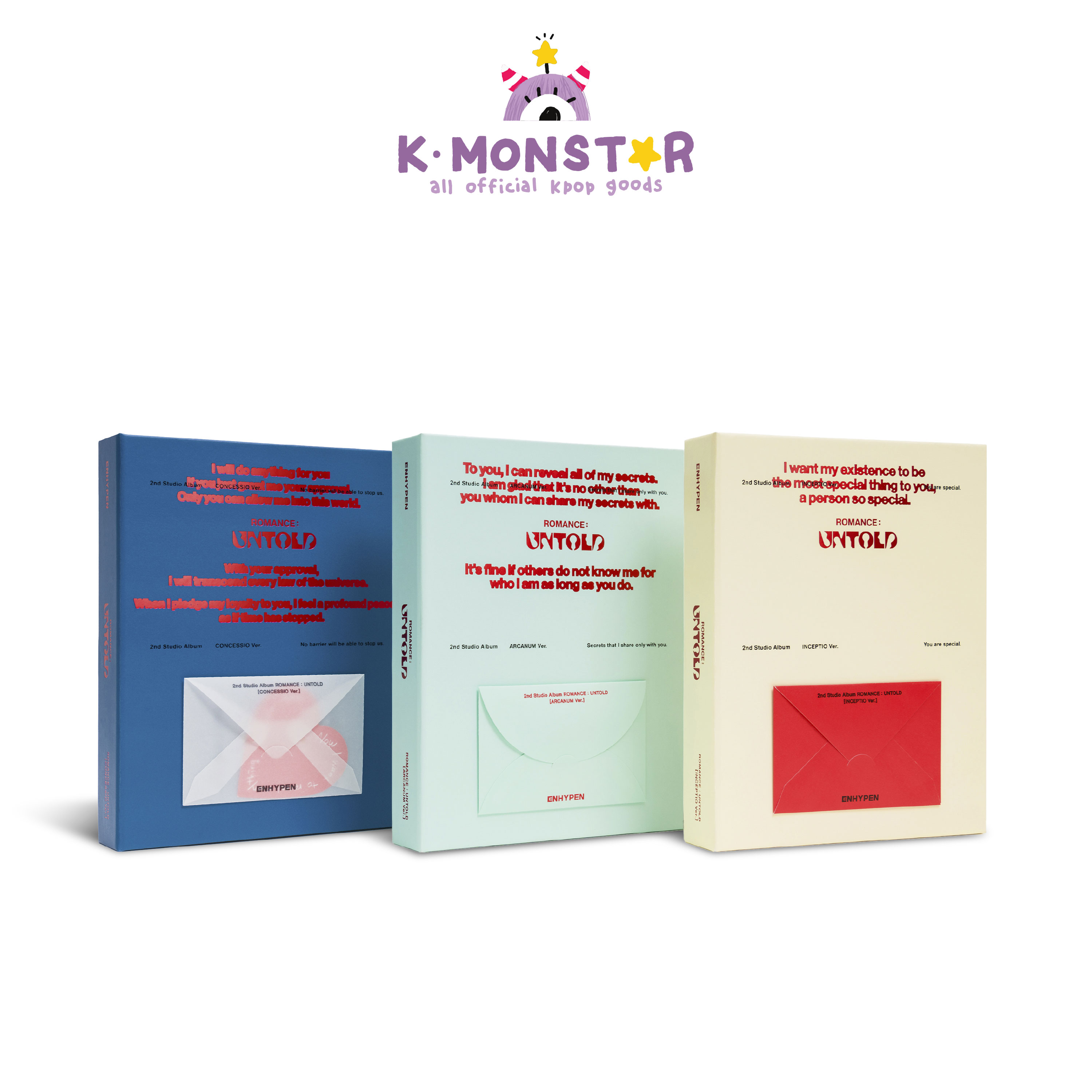 【楽天市場】[SET] ENHYPEN - ROMANCE : UNTOLD / 2ND FULL ALBUM 3種 SET：K-MONSTAR