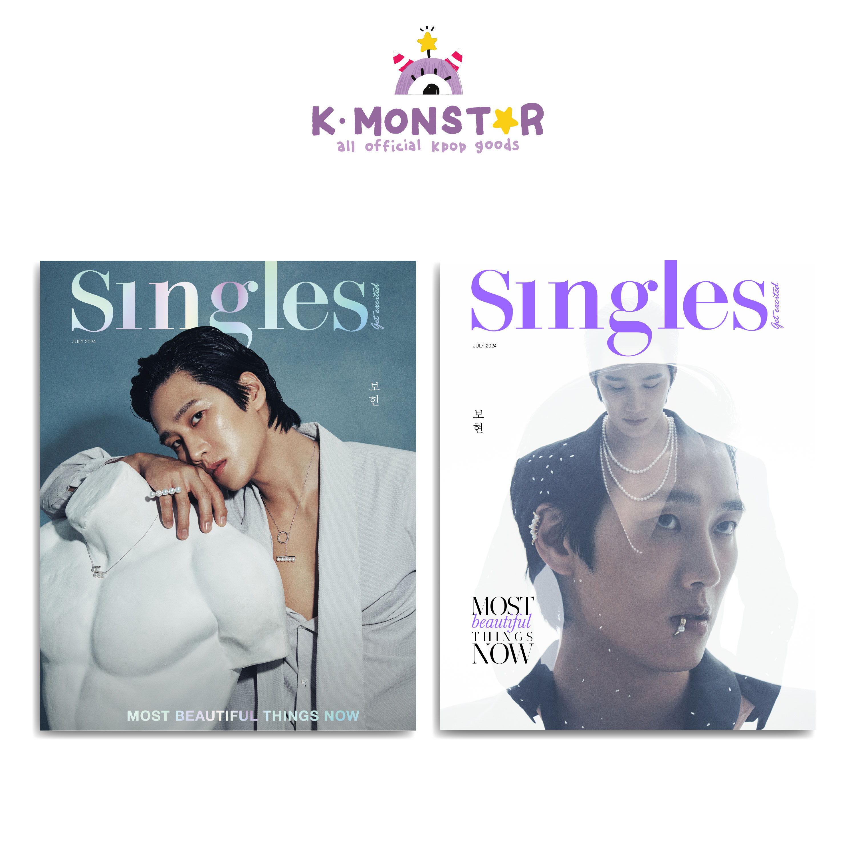 【楽天市場】[SET][和訳付き] Singles KOREA 2024年 7月 2種 AHN BO HYUN 2種 SET 韓国雑誌 magazine マガジン：K-MONSTAR
