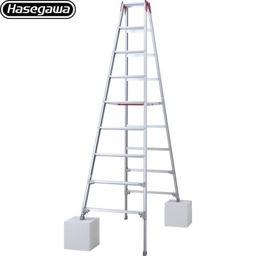 【楽天市場】[RYZ-27d] 長谷川工業 はしご・脚立 伸縮脚立 RYZ 9段 最大使用質量：100kg 天板高さ（m）：2.51～2.82、有効高さ（m）：1.91～2.22 ワンタッチ ...