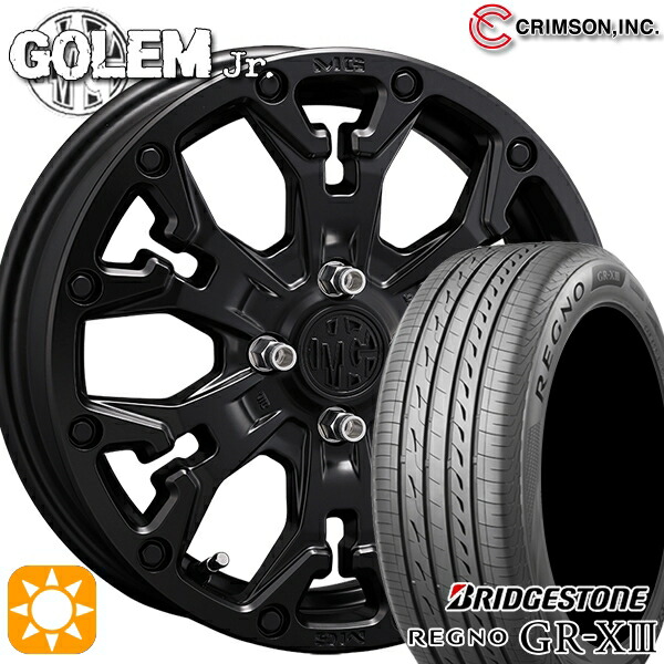 【楽天市場】【取付対象】165/55R15 75V ブリヂストン レグノ GR-X3 クリムソン MG ゴーレムJr. マットブラック 15インチ 4.5J 4H100 +43 サマータイヤ ...