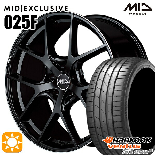 【楽天市場】【取付対象】225/35R19 88Y XL ハンコック veNtus S1 evo3 K127 MID RMP 025F セミグロスBK/リムエッジDCロゴMC 19インチ 8 ...