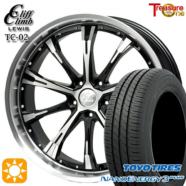 【楽天市場】【取付対象】215/40R18 85W トーヨー ナノエナジー3プラス トレジャーワン クリフクライムルイス TC02 ブラックポリッシュ 18インチ 7.0J 5H114.3 ...