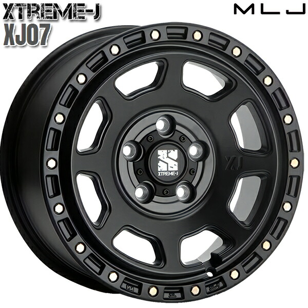 【楽天市場】17インチ 8.0J 5H127 +38 MLJ エクストリームJ XJ07 サテンブラック アルミホイール単品 1本 4本以上送料無料/代金引換不可 ：タイヤホイール激安王国