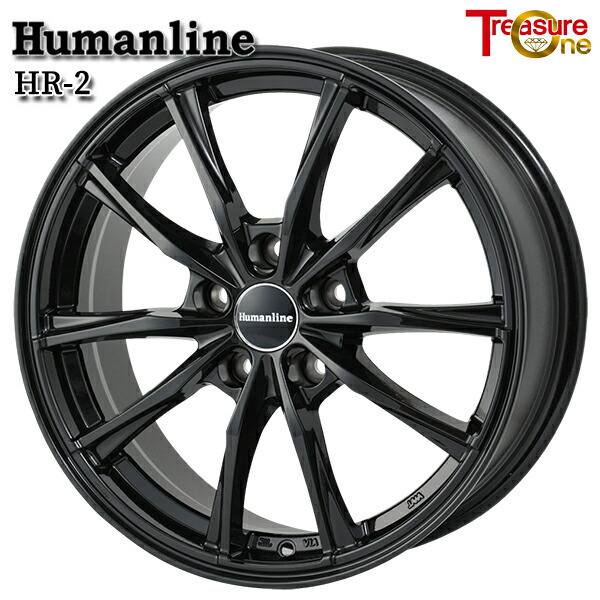 【楽天市場】16インチ 6.5J 5H100 +45 トレジャーワン ヒューマンライン HR2 ブラック アルミホイール単品 4本（1台分 ...