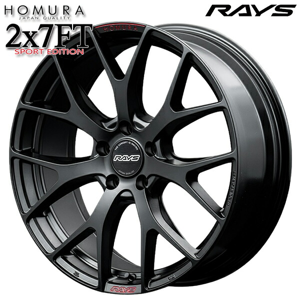 【楽天市場】18インチ 7.5J 5H108 +48 RAYS レイズ ホムラ 2X7FT スポーツエディション B7J（セミグロスブラック ...