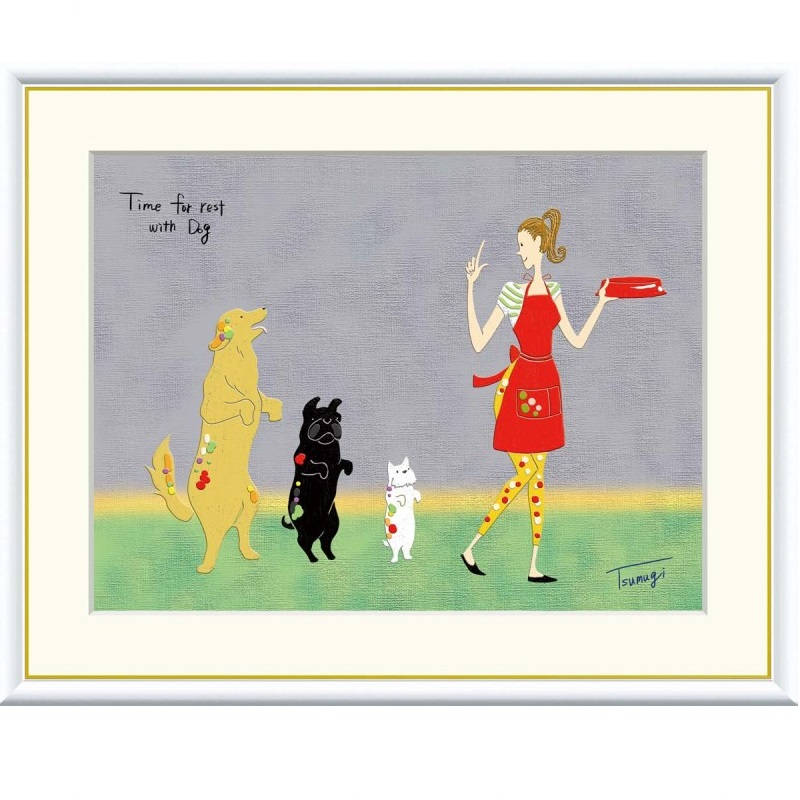 【楽天市場】額絵 山田つむぎ ランチの順番 f8・f6・f4サイズ Time for rest ～動物のいる暮らし～ Tsugumi gk-a5-j3n005（p73） （J3-N005 ...